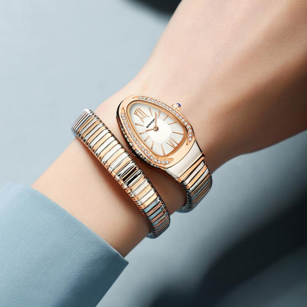 Gosasa Snake Bracelet Watch for Women, Elegant Wrap Around Bangle Wris ...